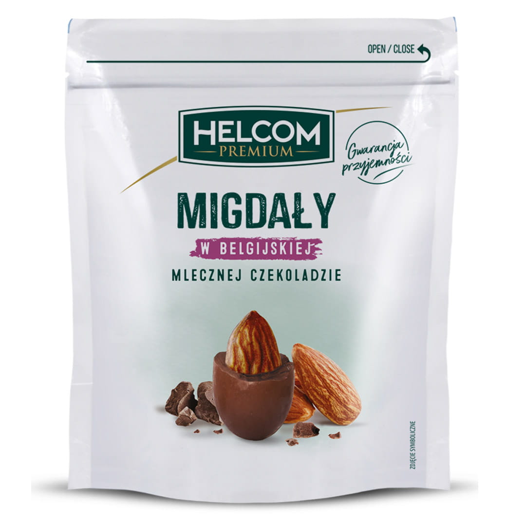 Migdały w belgijskiej mlecznej czekoladzie Helcom Premium 200g Athina ...